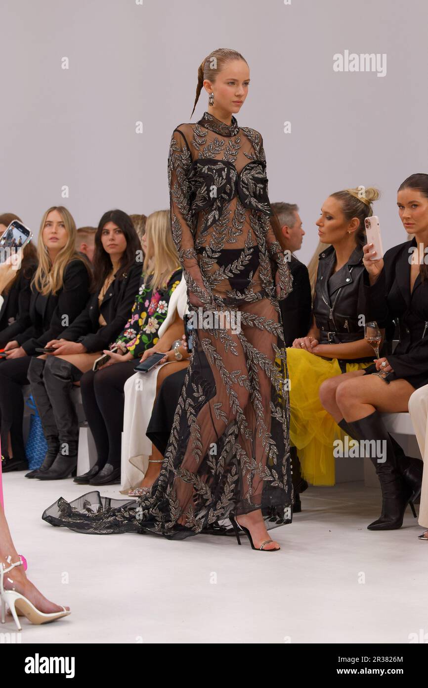 A model walks the runway during the MARIAM SEDDIQ show during the ...