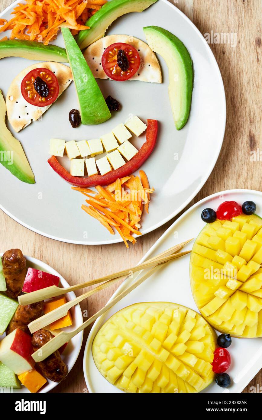 A vegetable 'face' for a children's party Stock Photo - Alamy