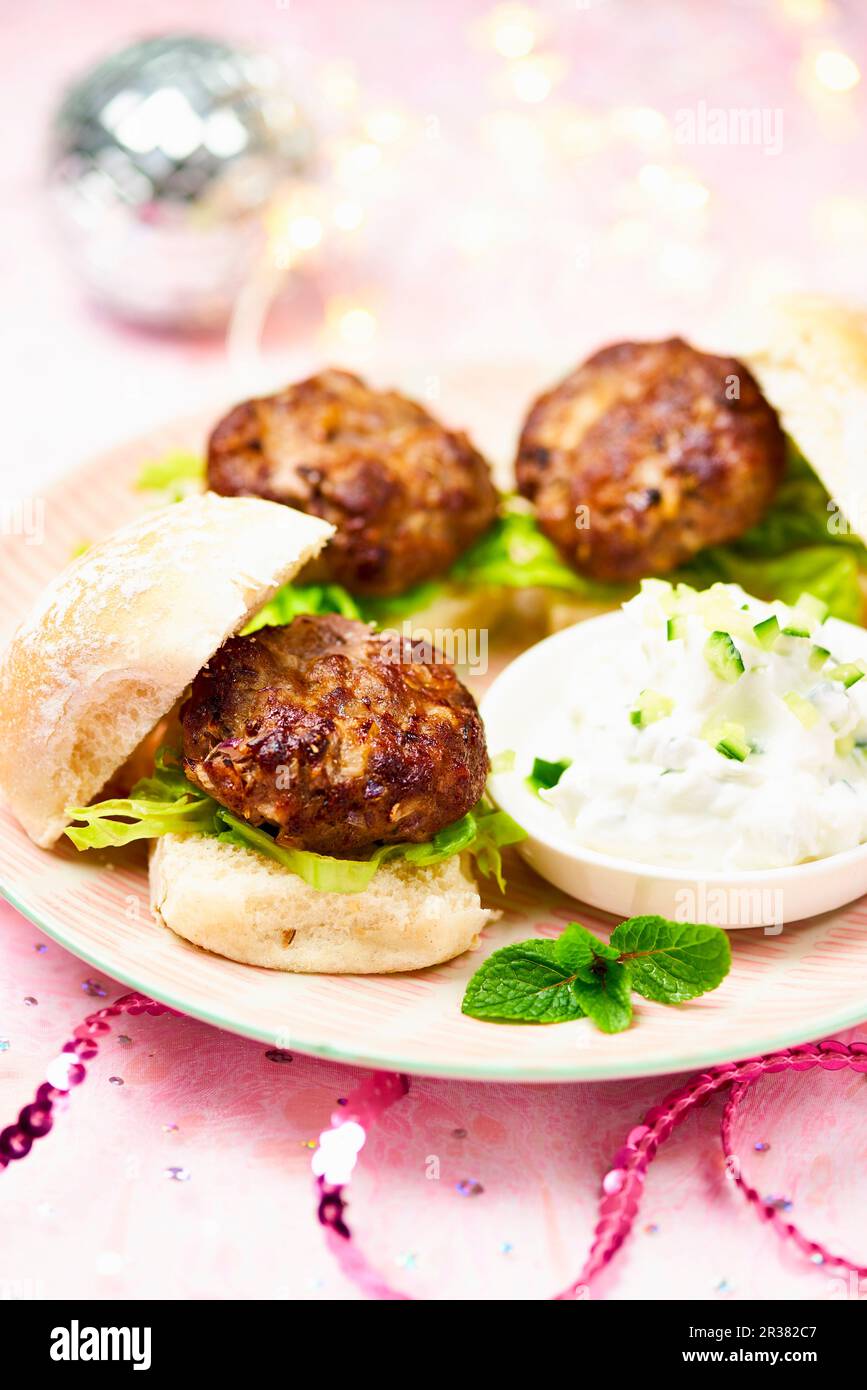 Mini Lamb Burgers Stock Photo - Alamy