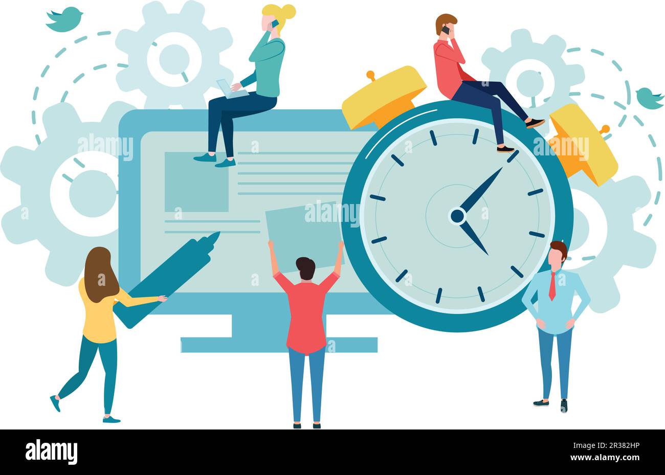 Time management. Time management. Projects and deadlines Stock Vector ...