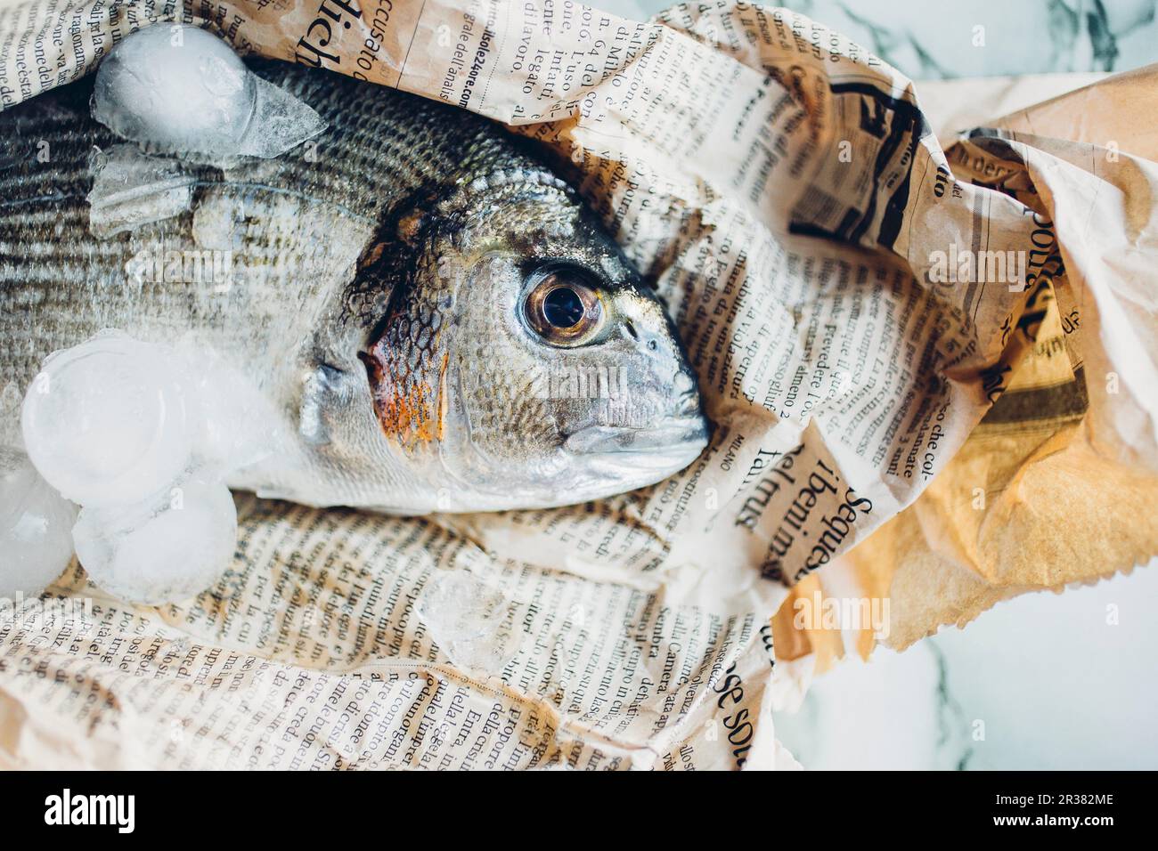 Fresh fish on newspaper hi-res stock photography and images - Alamy