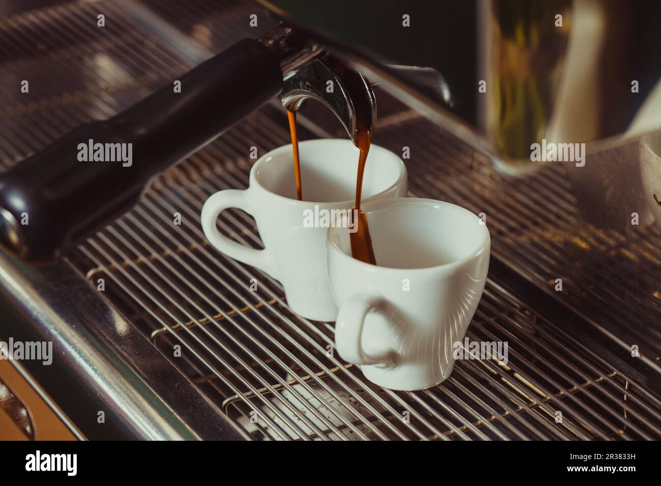Two cups of coffee Stock Photo - Alamy