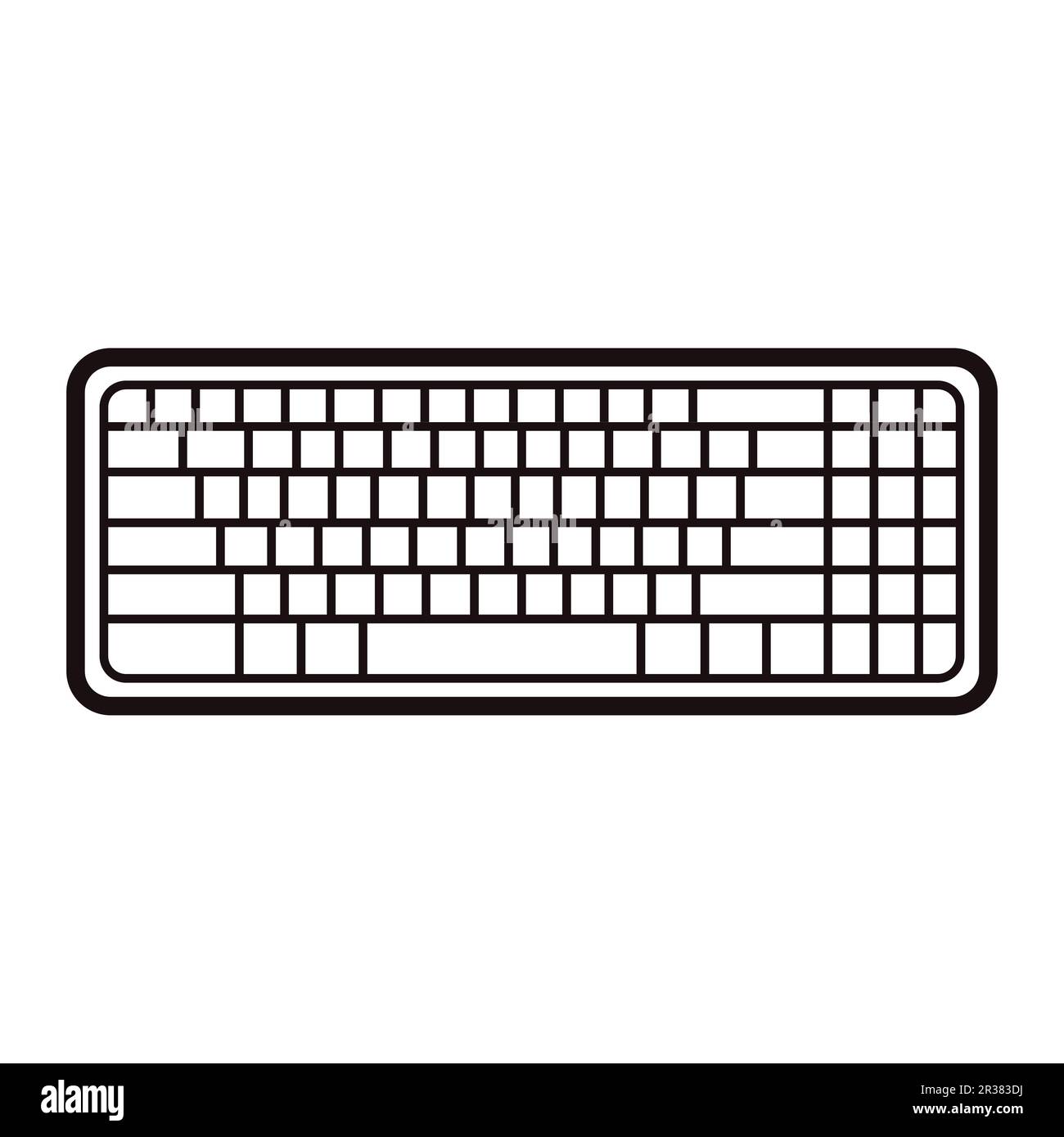 Hand Drawn wireless keyboard in doodle style isolated on background ...