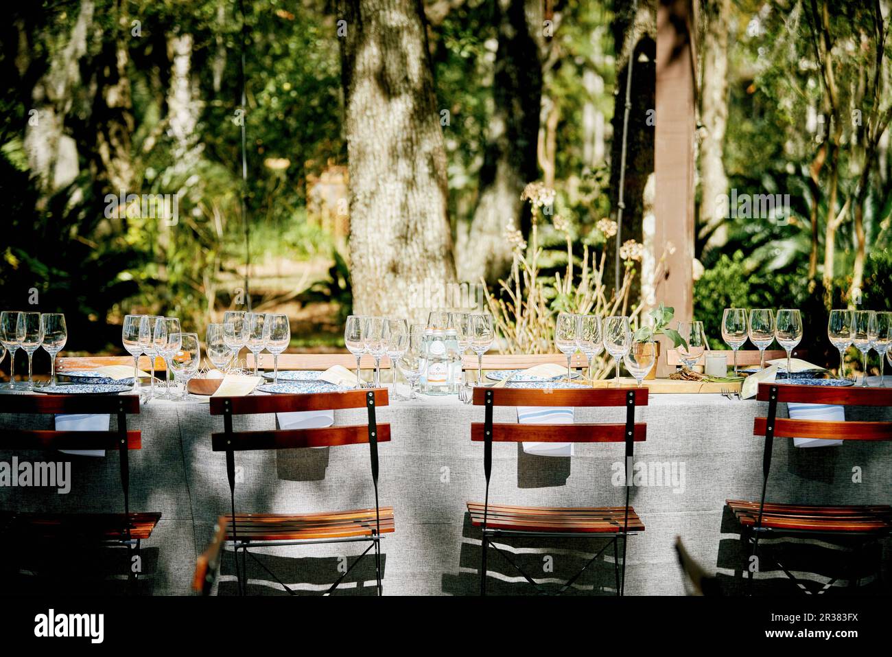 Dining under trees hi-res stock photography and images - Alamy