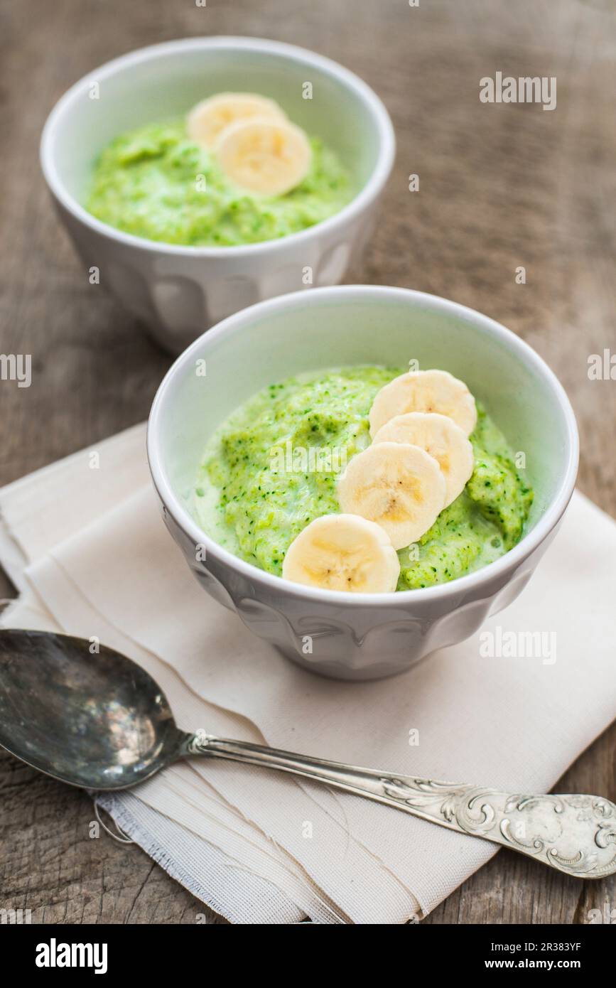 Banana and broccoli ice cream Stock Photo - Alamy