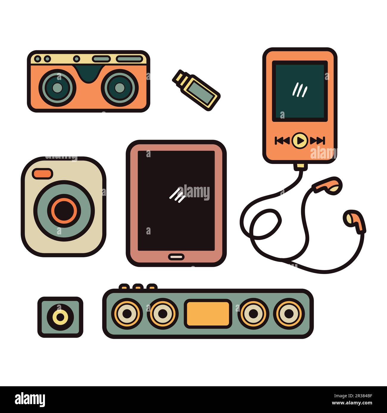 Flat lay technology Stock Vector Images - Alamy