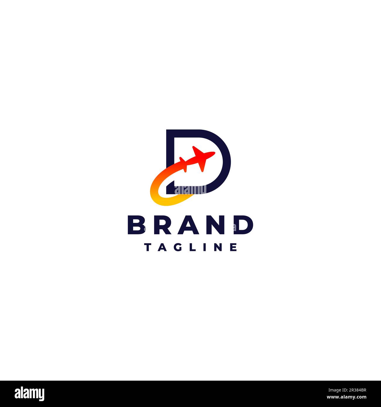 Simple Logo Design Airplane inside Letter D. Playful logo design ...