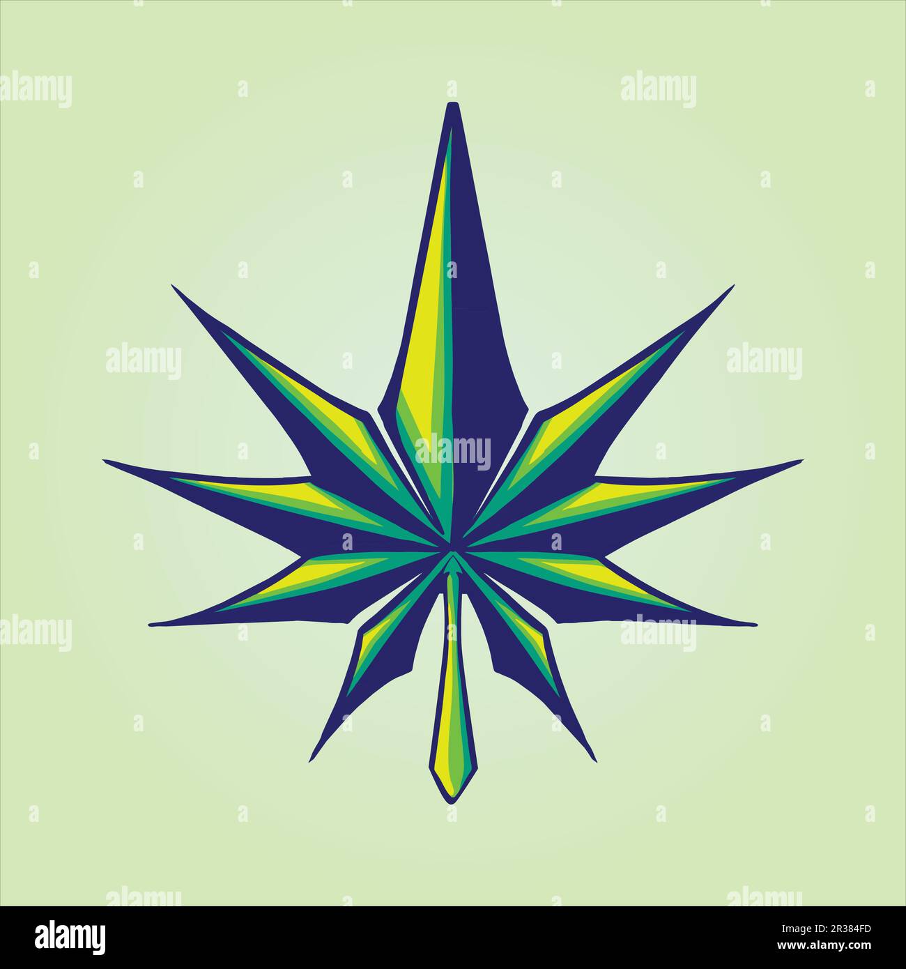 Geometric marijuana leaf luxury cannabis plant illustrations vector ...