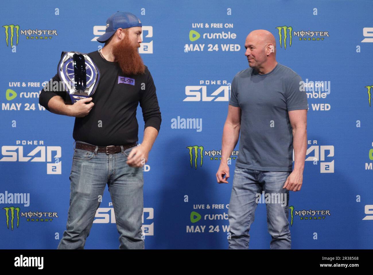 LAS VEGAS, NV - MAY 22: Ron "Wolverine" Bata poses for the photos during the Power Slap 2 Media ...