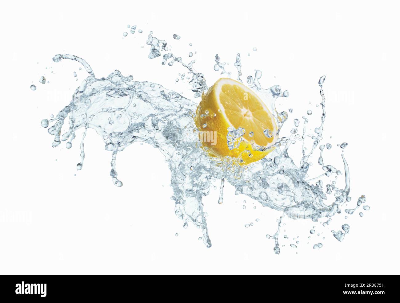 Lemon with water splash Stock Photo - Alamy