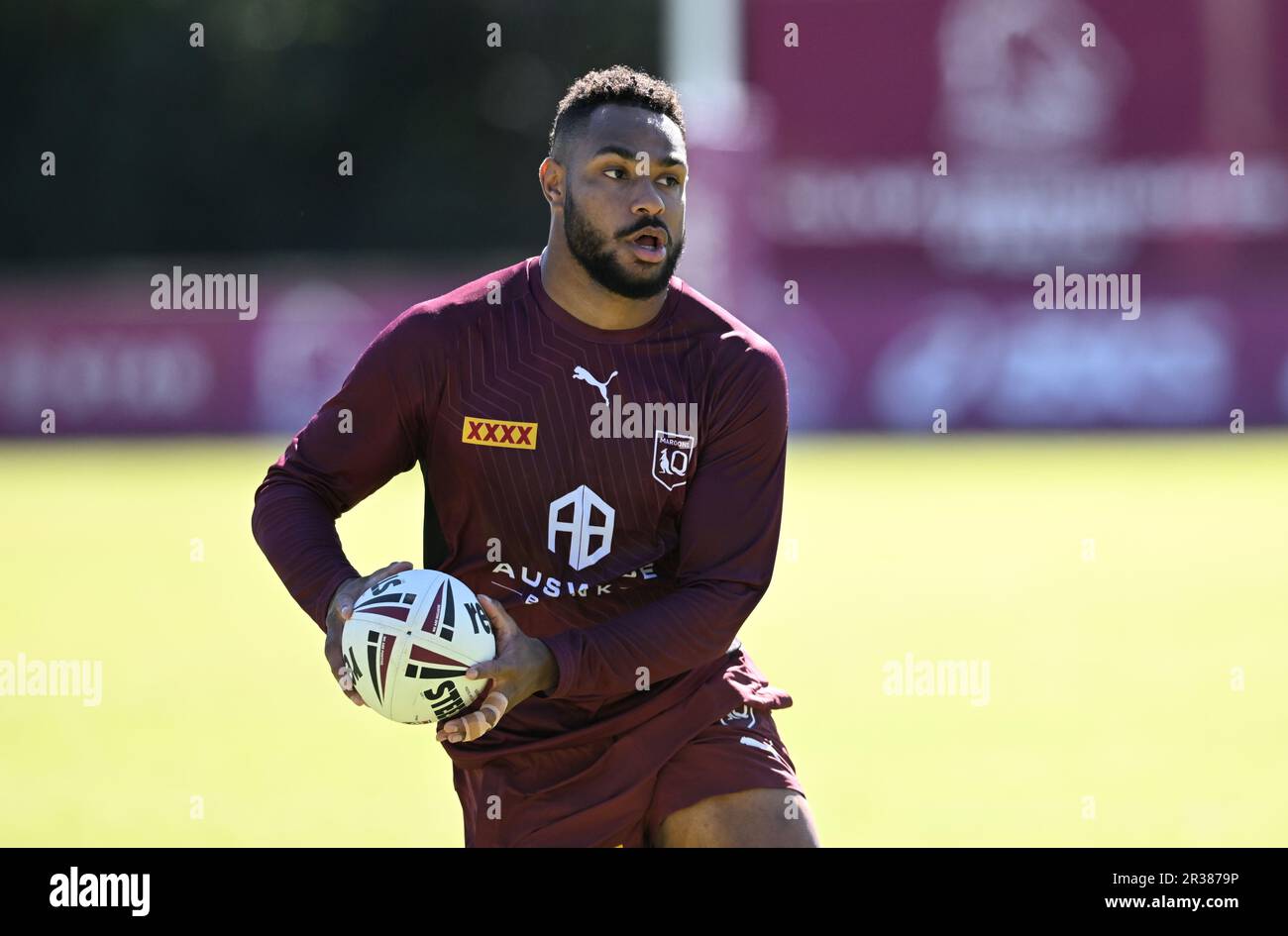 Hamiso Tabuai-Fidow in action during a Queensland Maroons State of ...