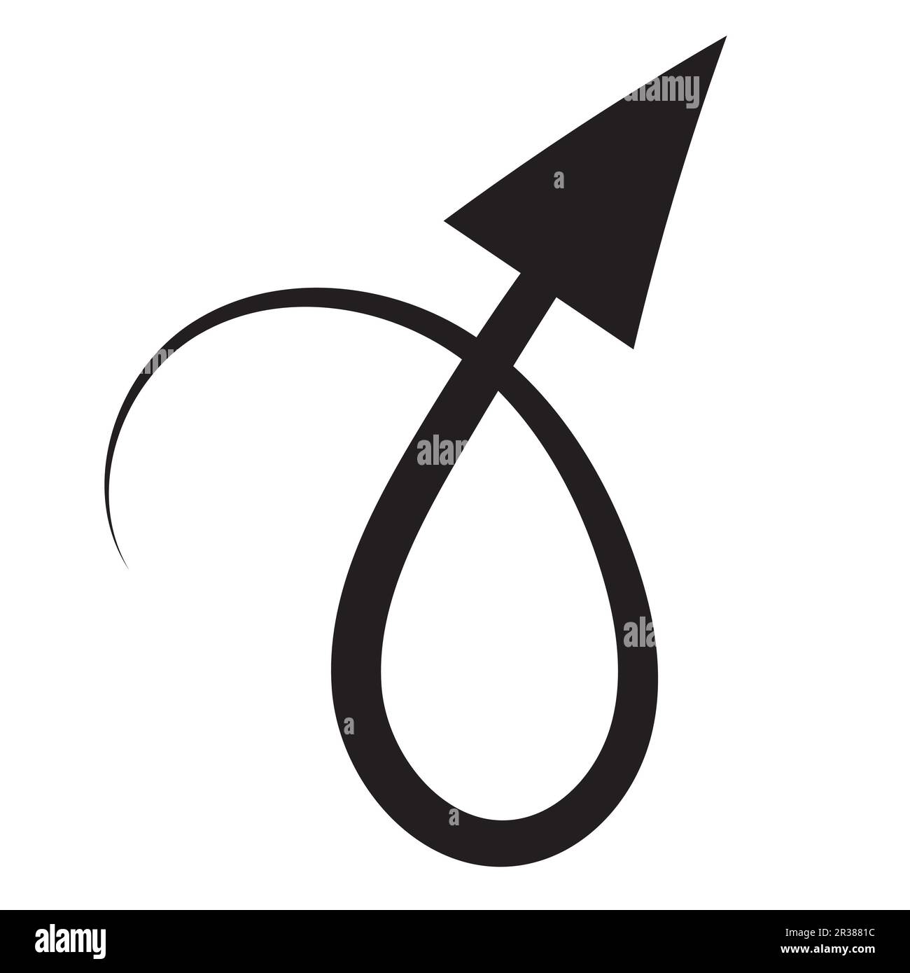 Arrow symbol set of doodle or sketch outline of circle, curve, swipe up ...