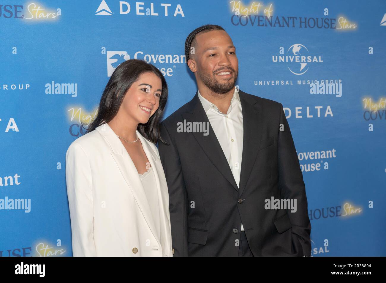 New York, United States. 22nd May, 2023. Alison Marks and Jalen Brunson ...