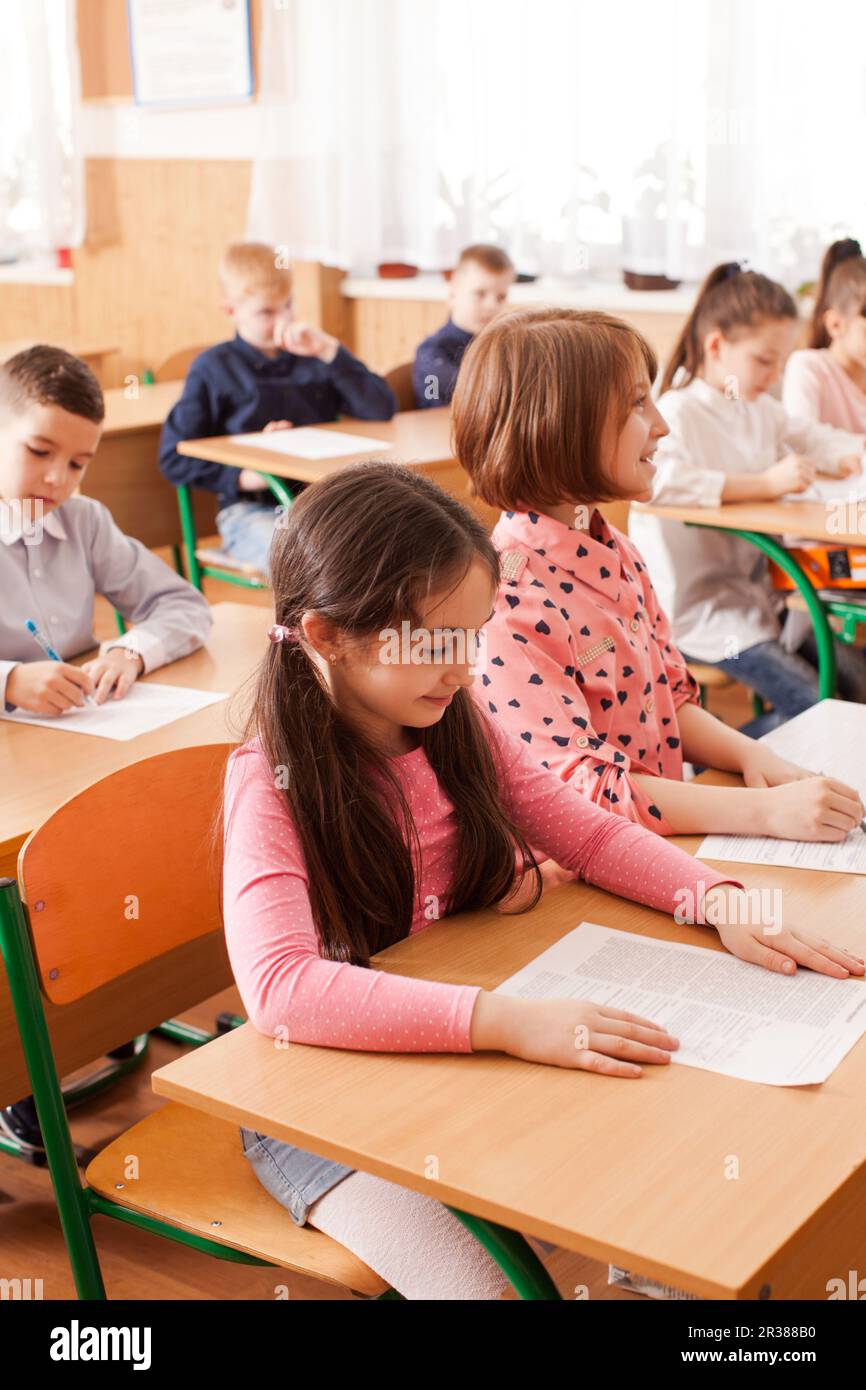 Children taking an exam Stock Photo - Alamy