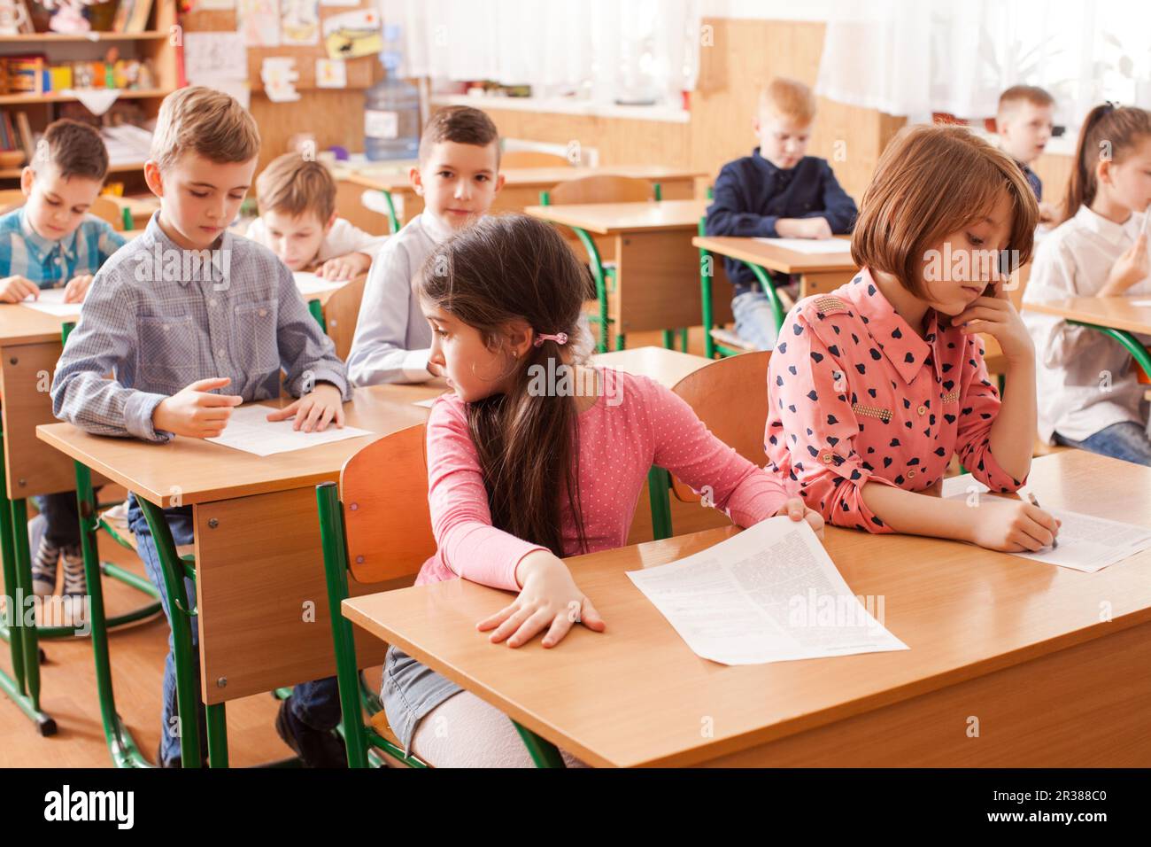 Children taking an exam Stock Photo - Alamy