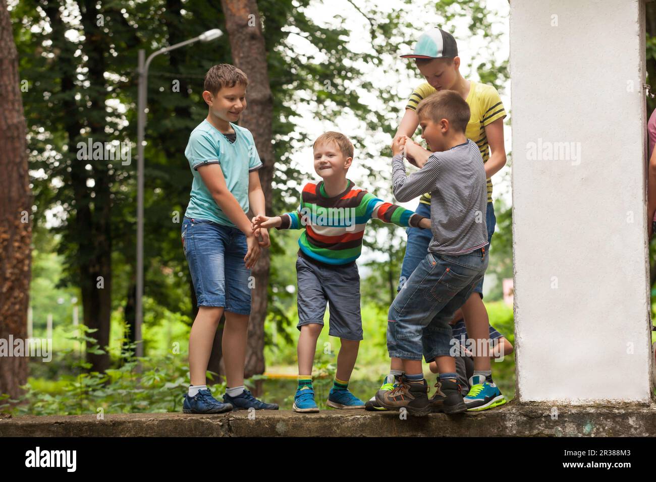 Group of guys in a row back view Stock Photo - Alamy