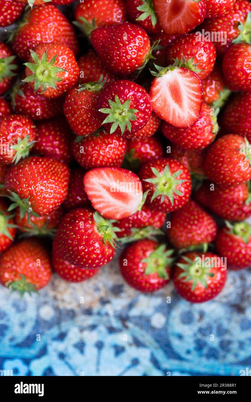 Fresh strawberries (top view Stock Photo - Alamy