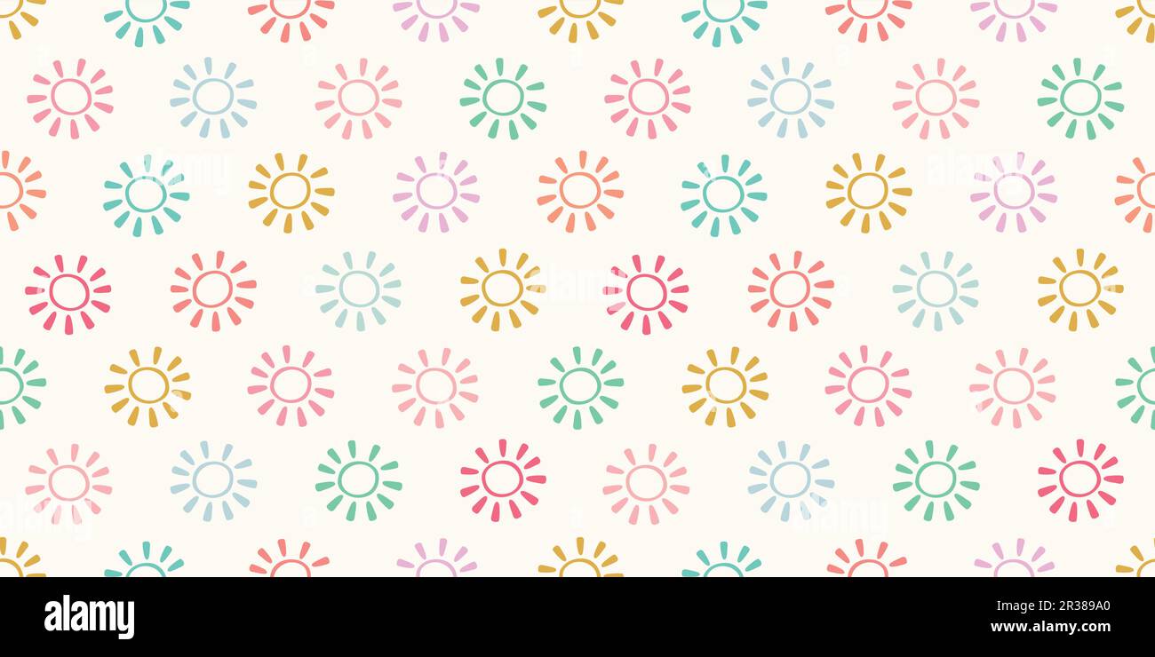 Sunshine background vector banner. Fun and bright nature sun seamless ...