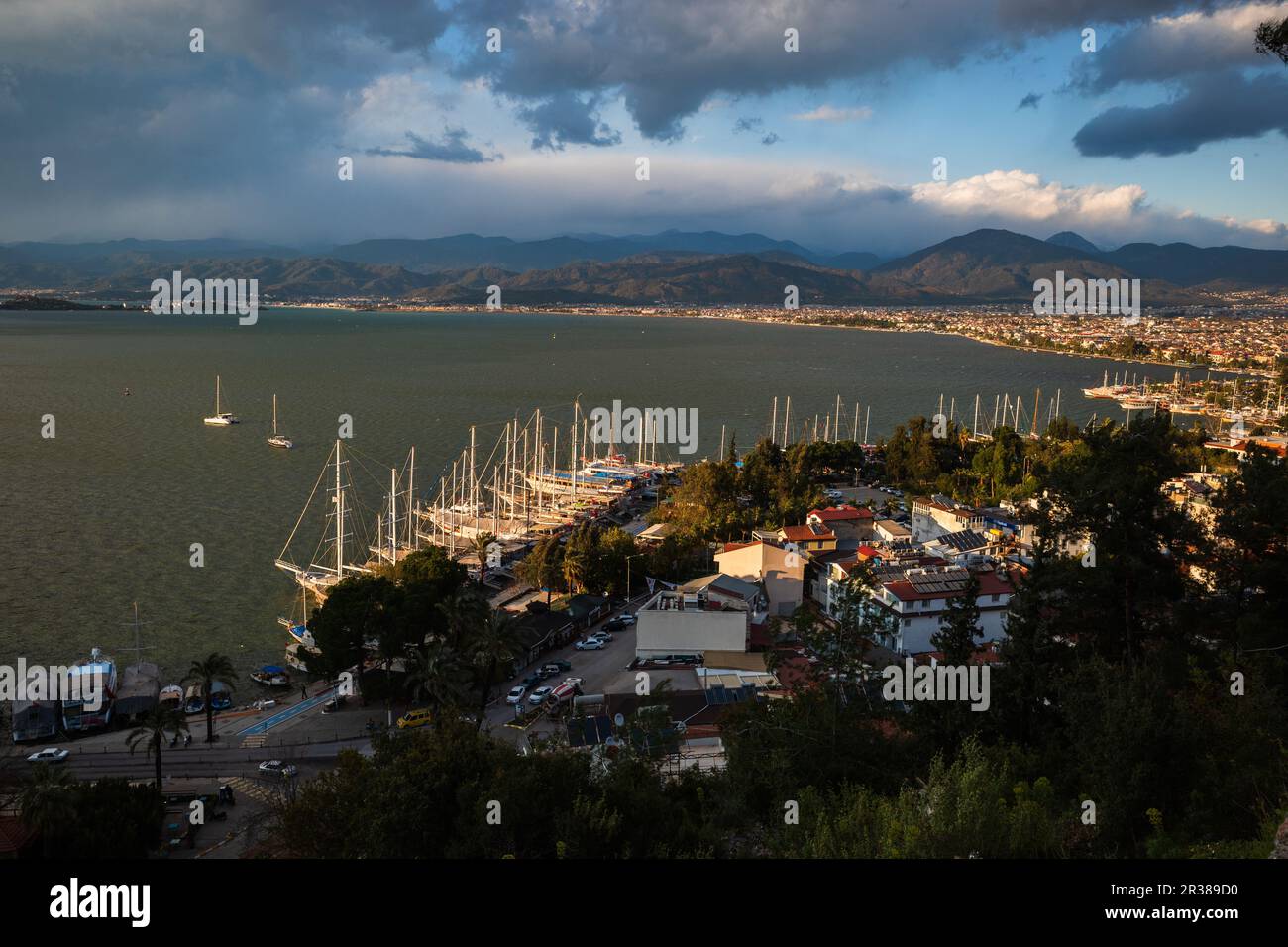 Yachts and boats in Fethiye Ece Marina, Mugla province, Turkey - may ...