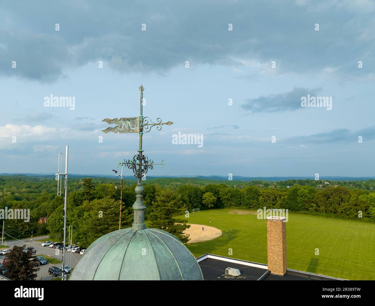 Late afternoon aerial photo of Lake Mahopac located in Town of Carmel ...