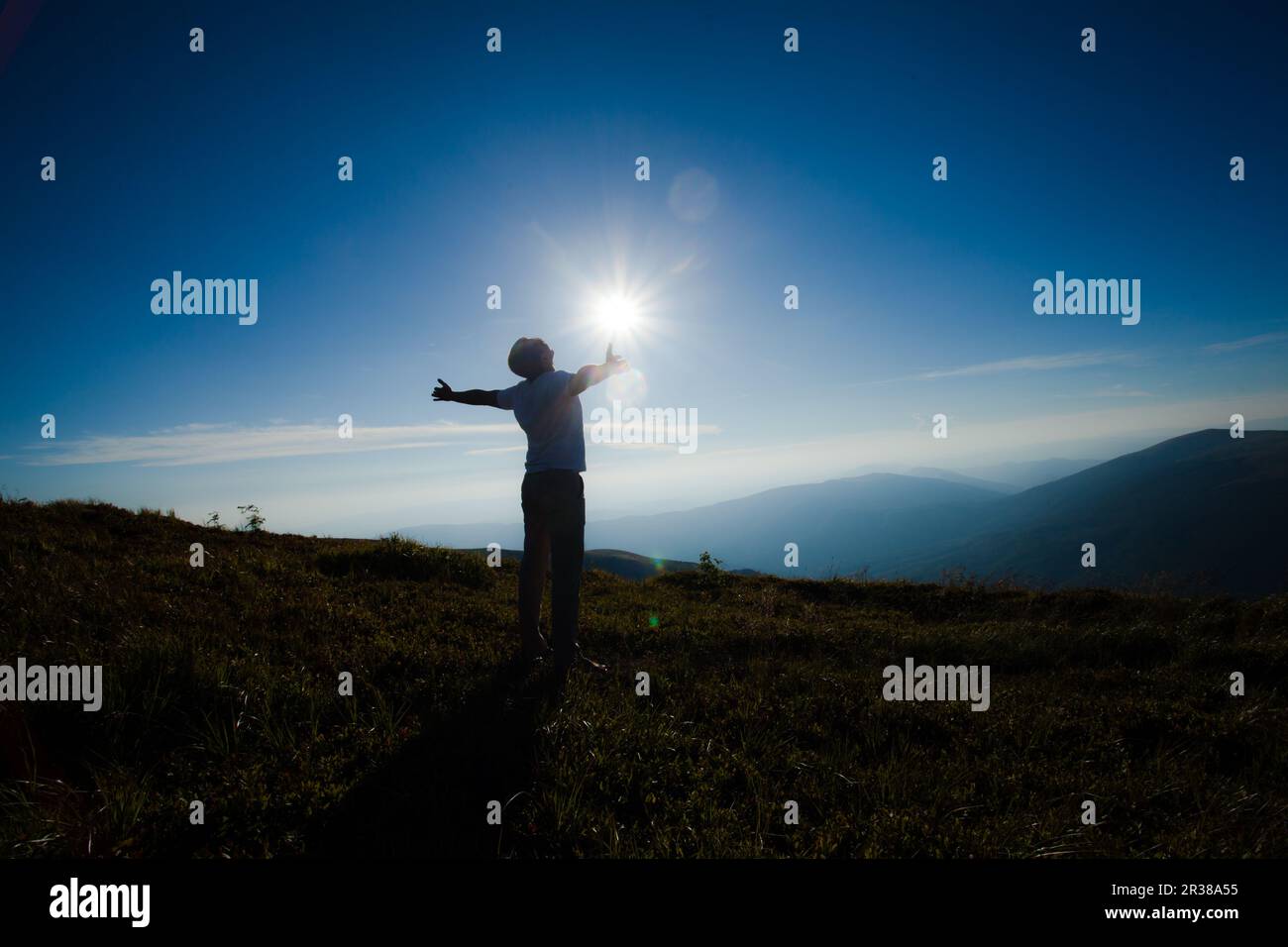 The man enjoying freedom Stock Photo - Alamy