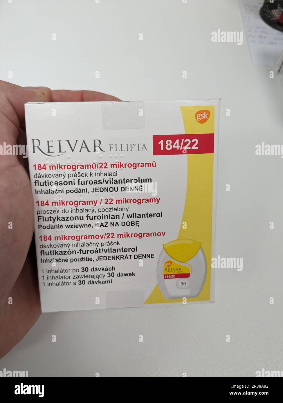 Prague,Czech Republic-May15 2024:RELVAR inhalers with FLUTICASONE and ...