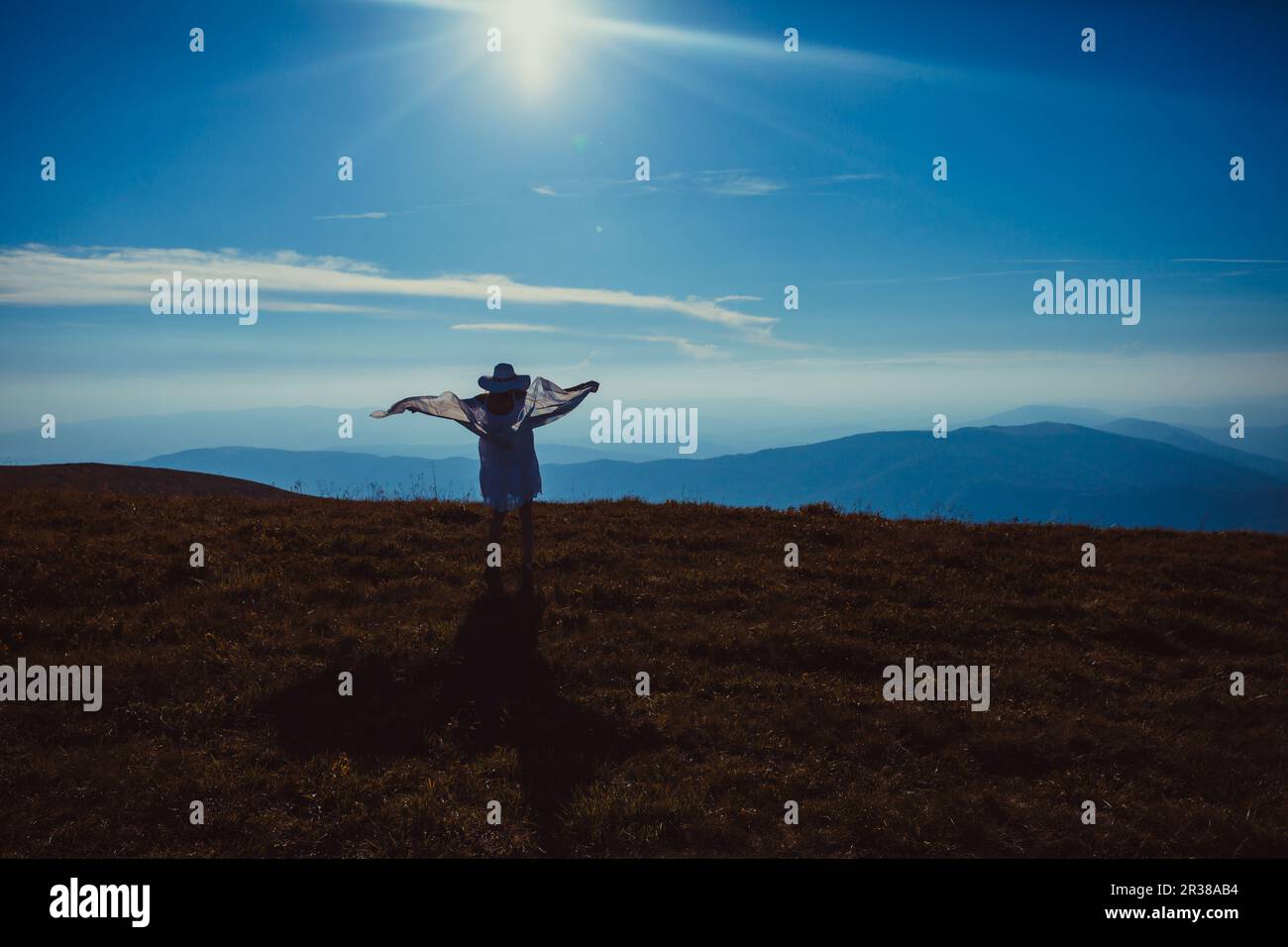 Unity of the girl with nature Stock Photo - Alamy