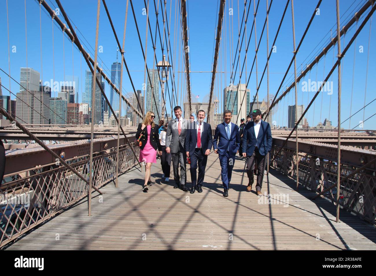 New York, USA. 17th May, 2023. David Gill (M, red tie), German Consul ...