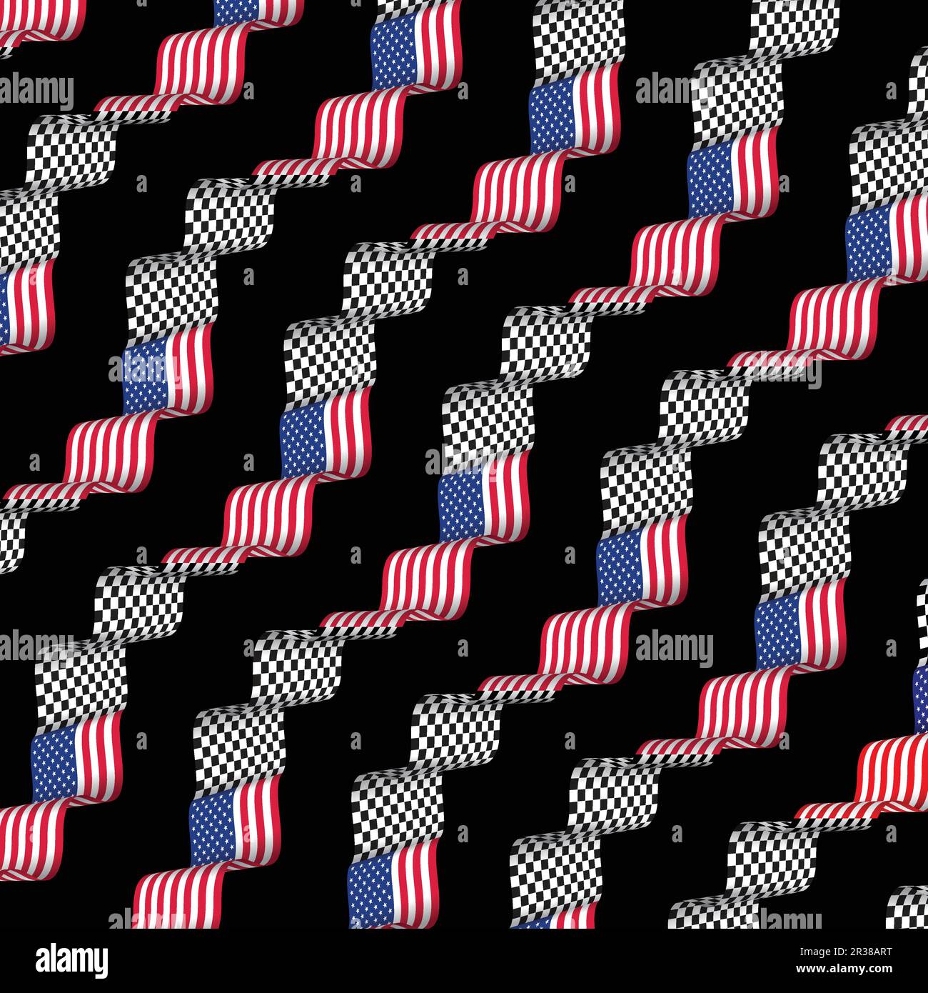 USA and race checkered flag ribbons black Stock Vector Image & Art - Alamy