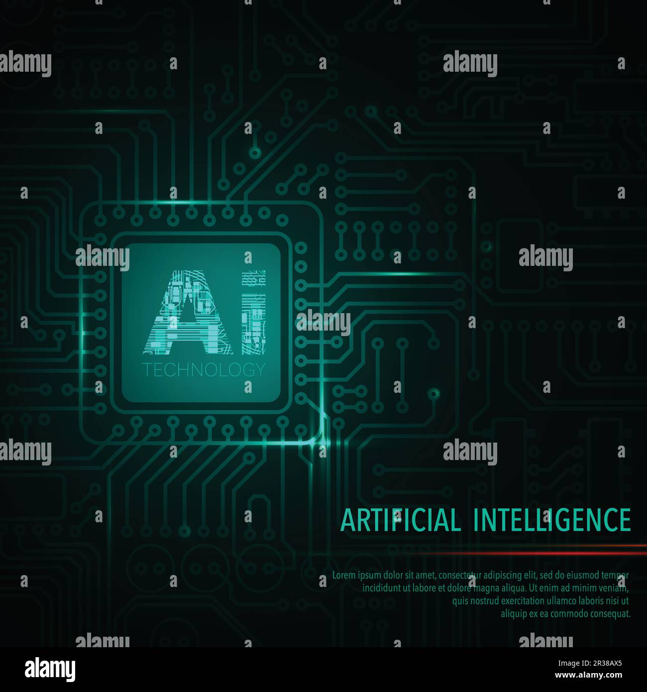 Electric circuit artificial intelligence chip Stock Vector Image & Art ...