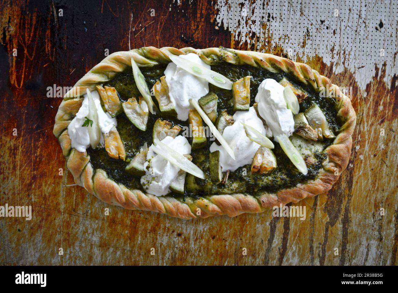Courgette pie with pesto and cheese Stock Photo - Alamy