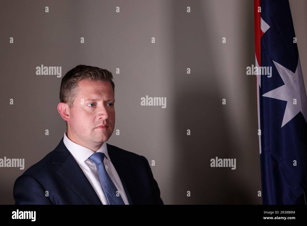 Melbourne, Australia. 23rd May, 2023. Shadow Treasurer Brad Rowswell ...