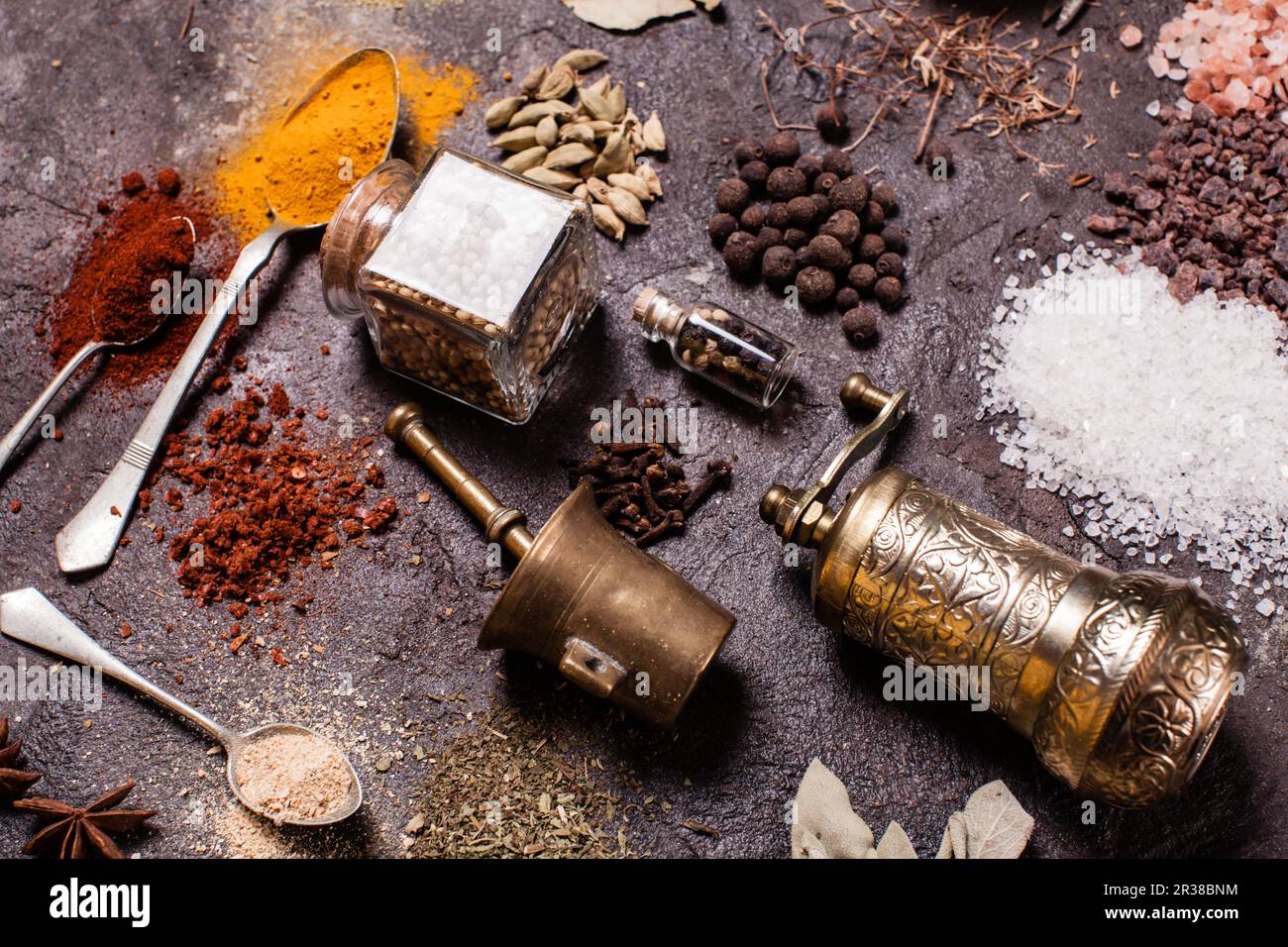 Flat lay spices Stock Photo - Alamy