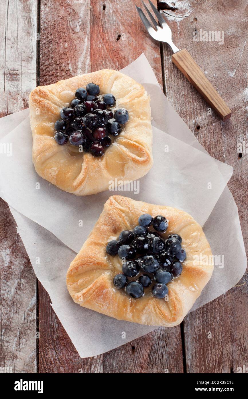 Individual blueberry pies Stock Photo - Alamy