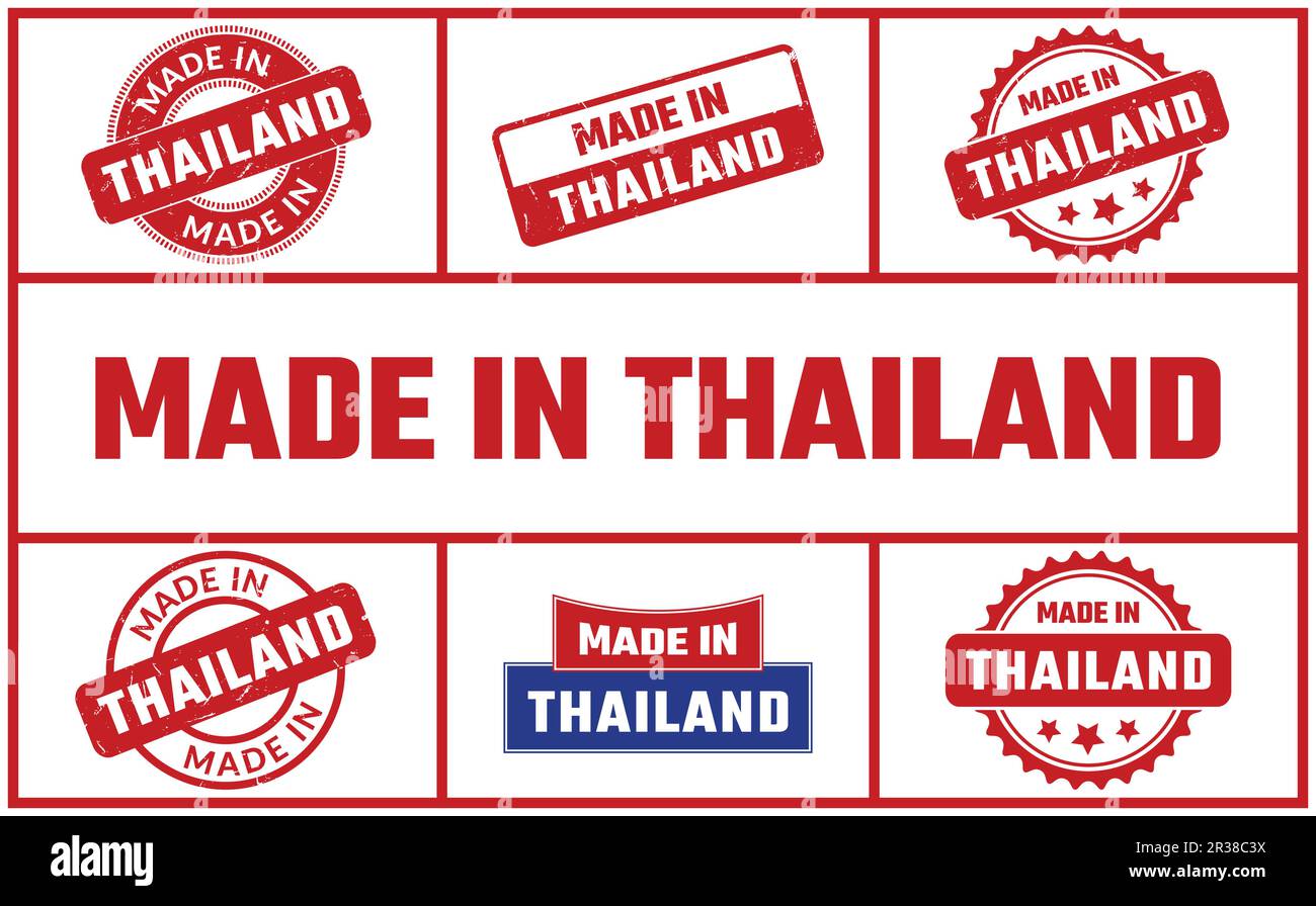 Made In Thailand Rubber Stamp Set Stock Vector Image & Art - Alamy