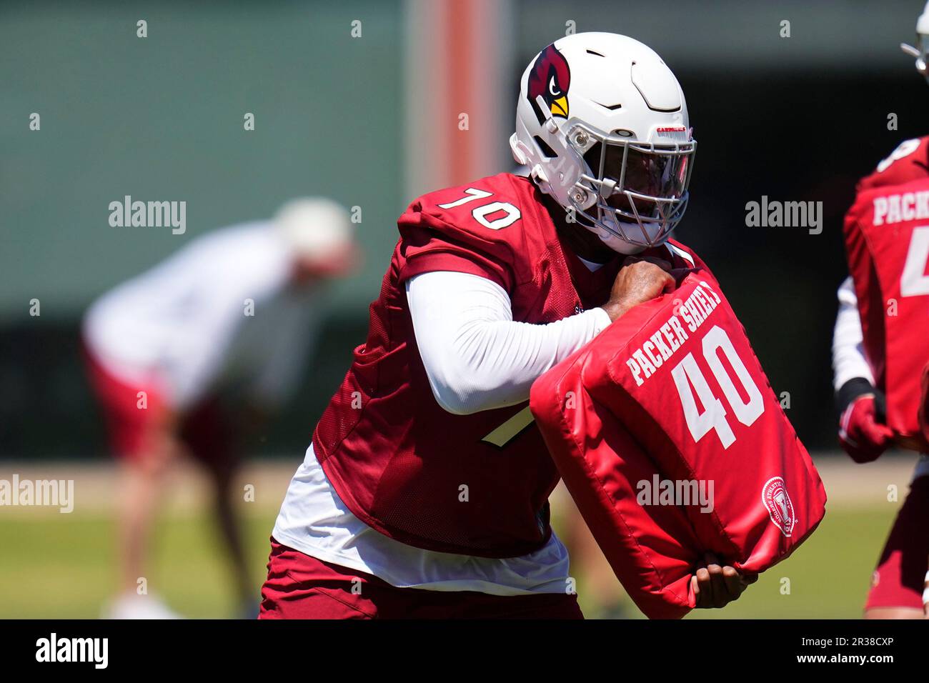 Arizona Cardinals offensive lineman Paris Johnson Jr. works on blocking ...