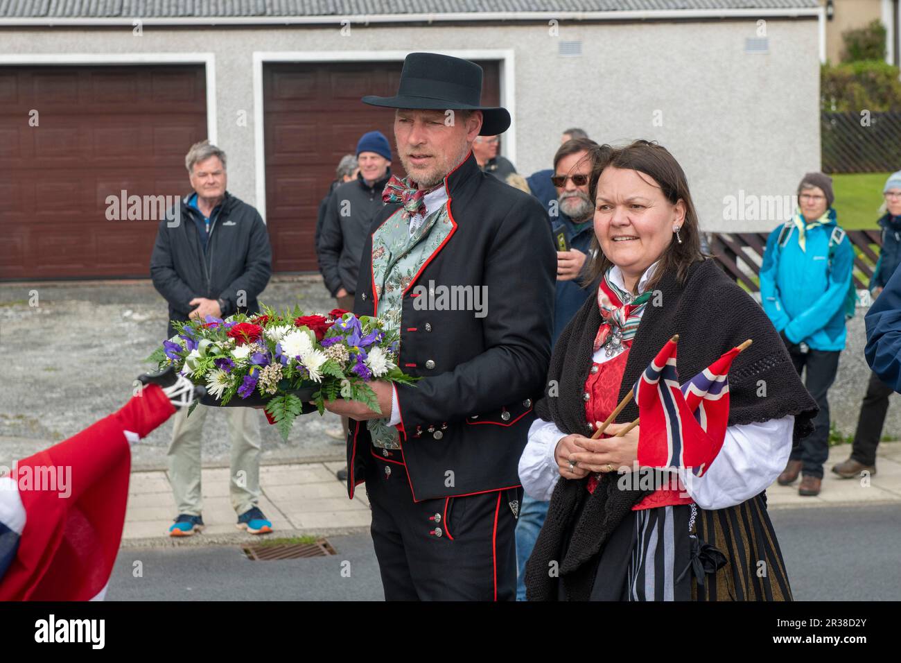 Norwegian day being celebrated in the Shetland village of Scalloway at ...