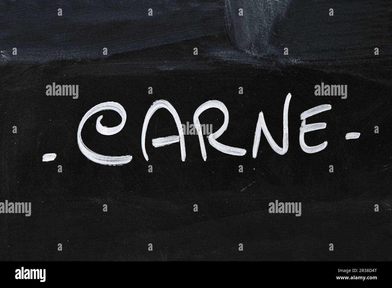 White chalk CARNE word over black chalkboard Stock Photo - Alamy