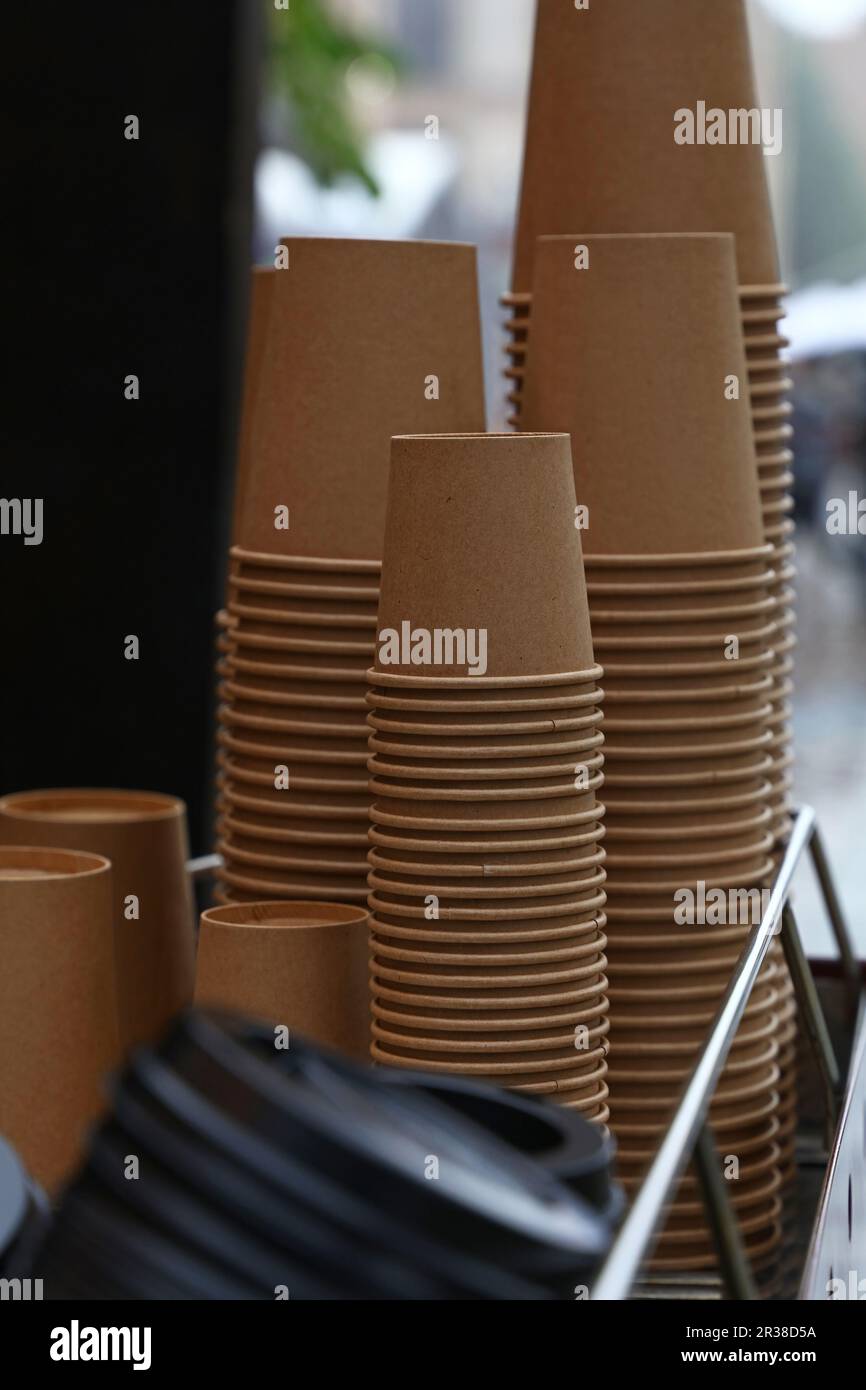 Stack disposable brown paper hi-res stock photography and images - Alamy