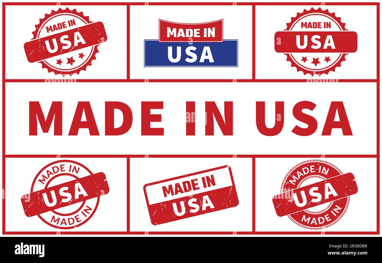 Made In USA Rubber Stamp Set Stock Vector Image & Art - Alamy