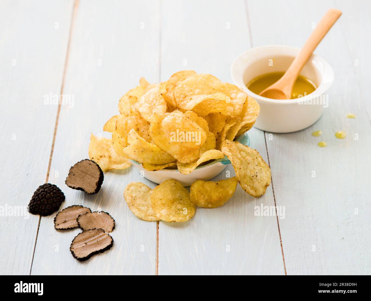 Truffle crisps with olive oil Stock Photo - Alamy