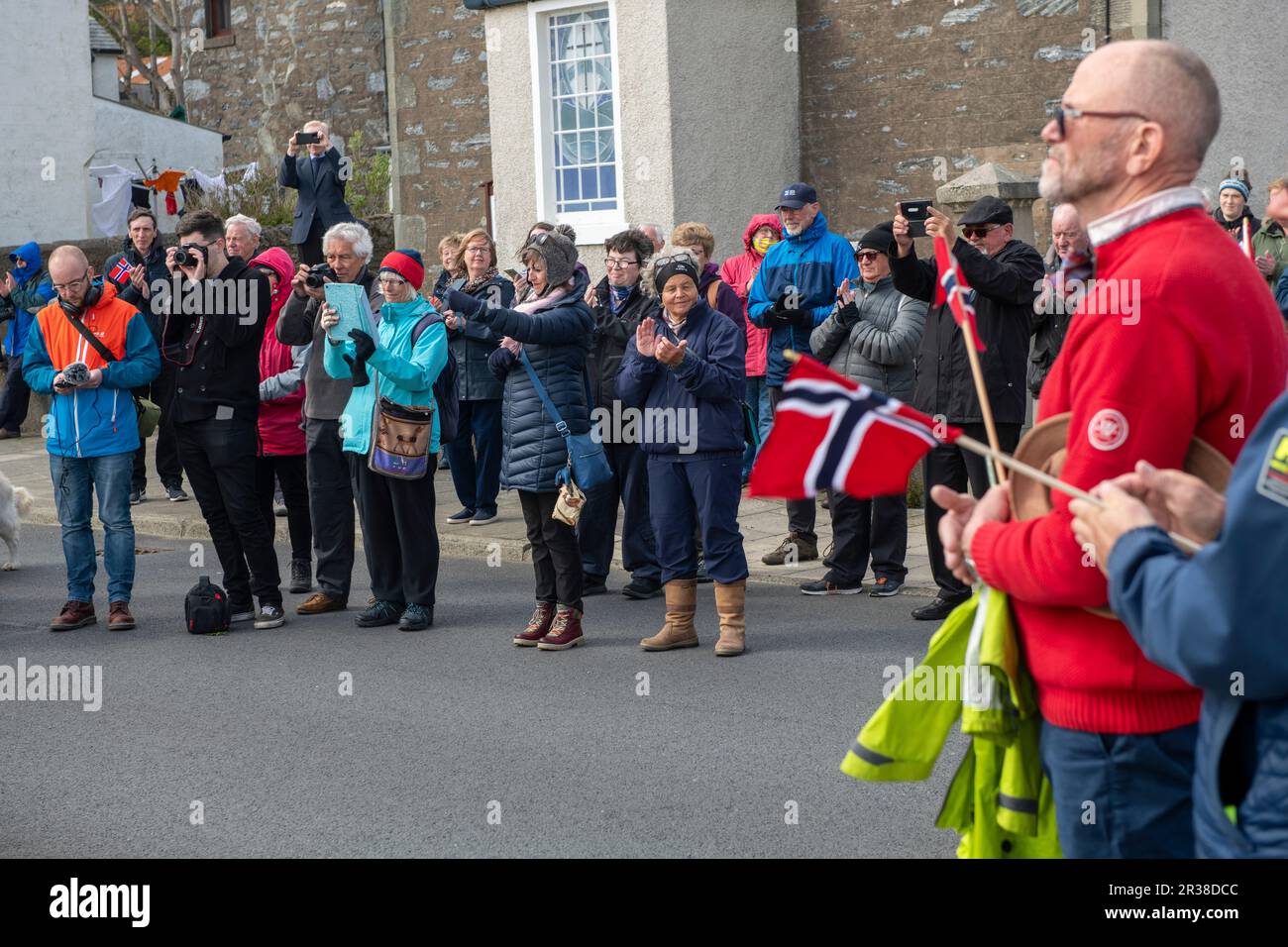 Norwegian day being celebrated in the Shetland village of Scalloway at ...