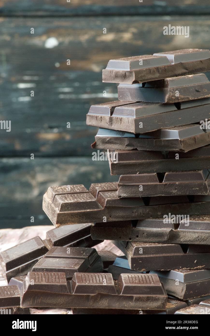 Stacked squares of chocolate Stock Photo - Alamy