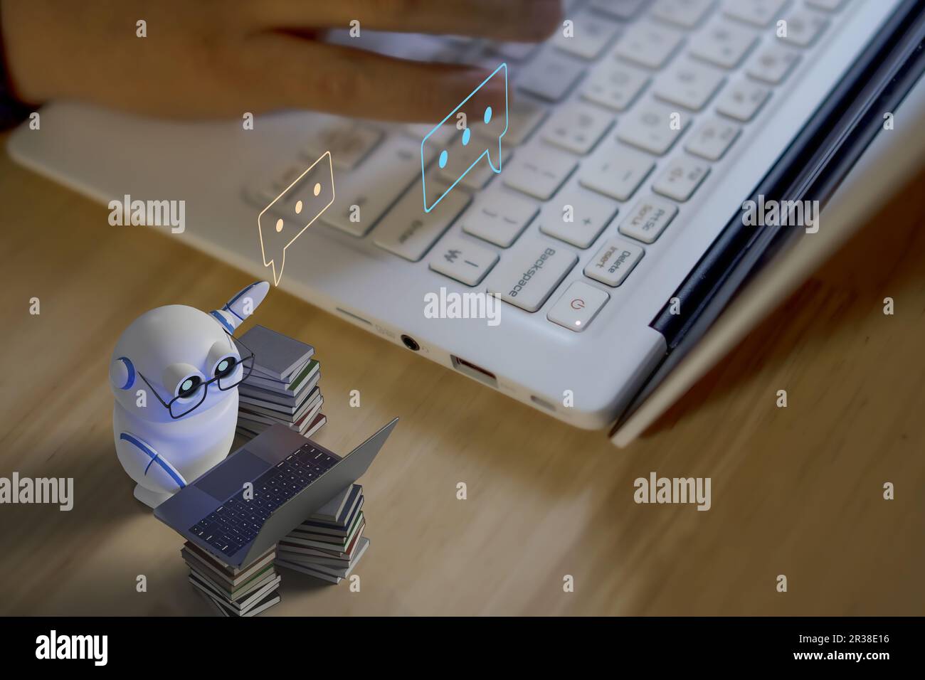Conversational AI working alongside users, answering questions and ...