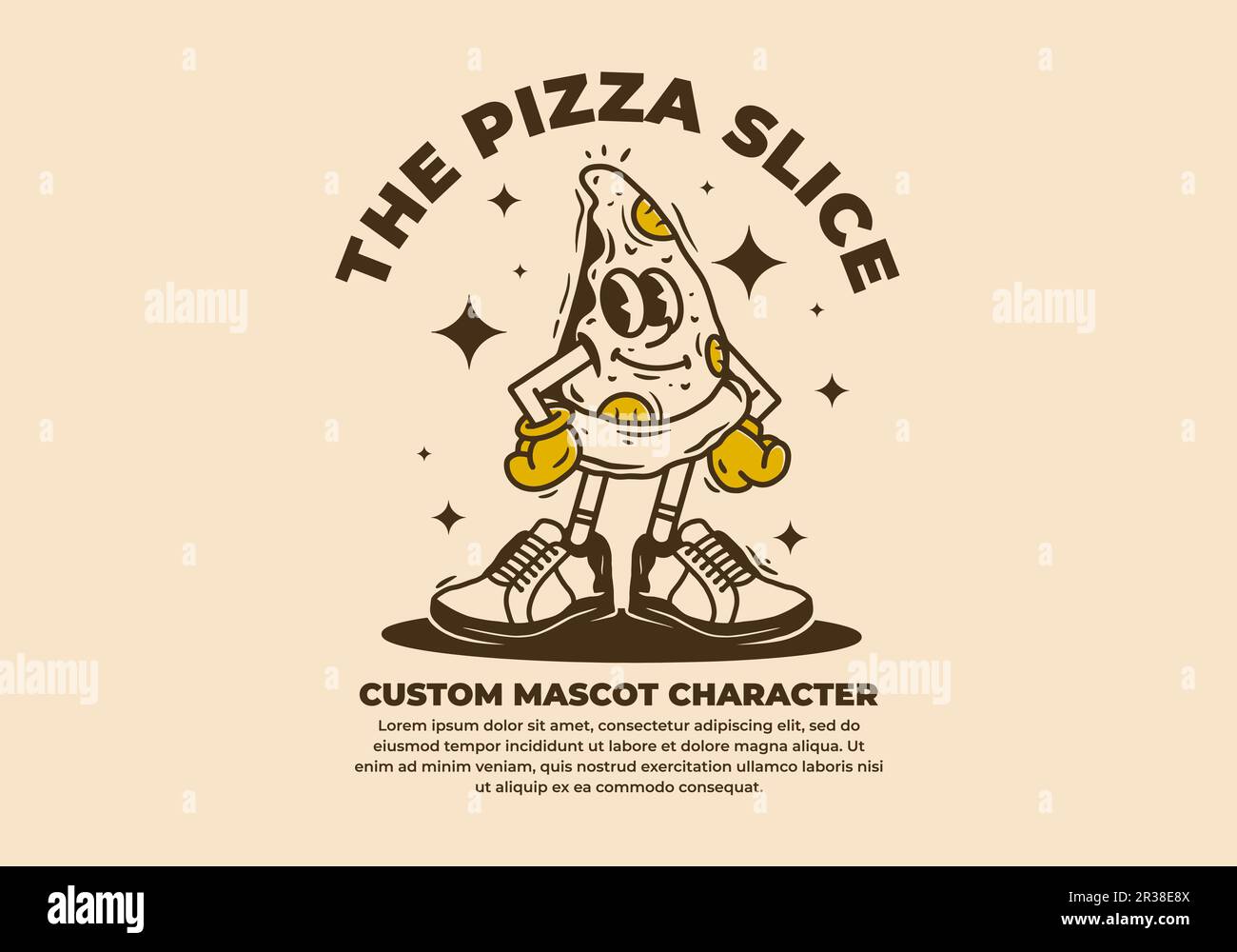 Vintage mascot character design of pizza slice Stock Vector Image & Art ...