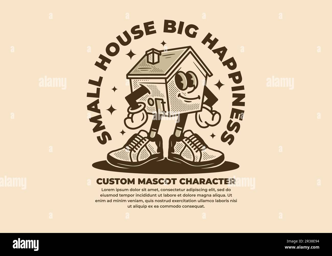 Vintage mascot character design of little house Stock Vector Image ...