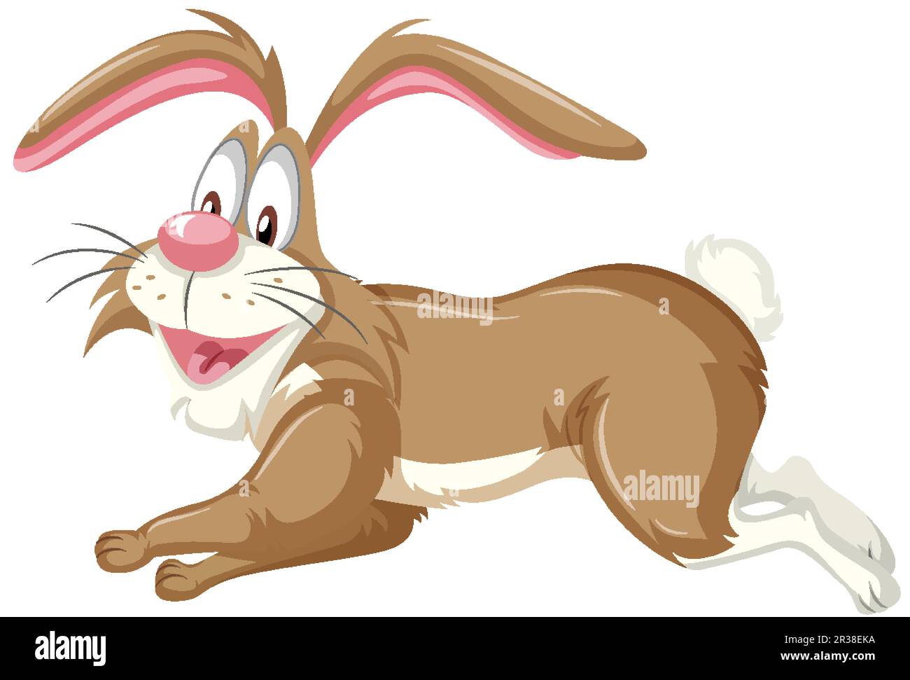 Cute playful rabbit cartoon character illustration Stock Vector Image ...