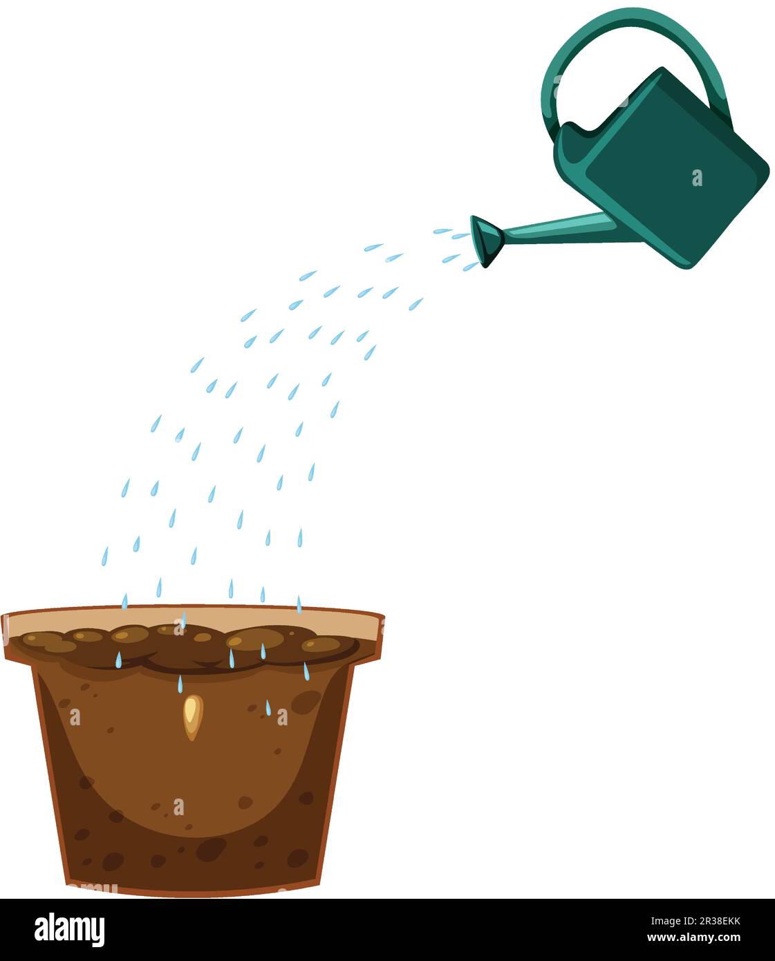 Watering can and plant pot illustration Stock Vector Image & Art - Alamy
