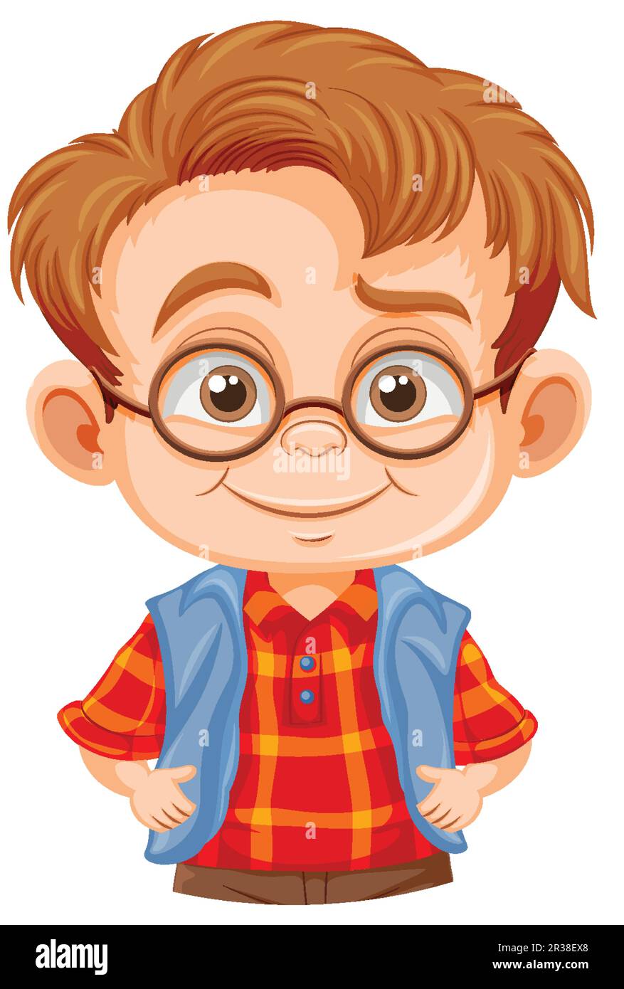 Cute nerdy boy cartoon character illustration Stock Vector Image & Art ...