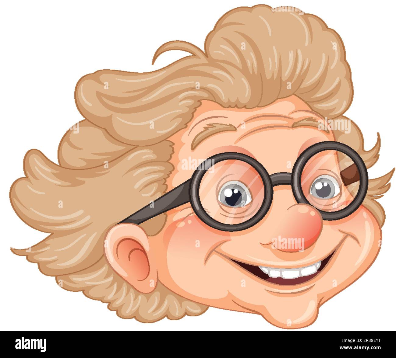 Happy smiley grandmother face cartoon illustration Stock Vector Image ...